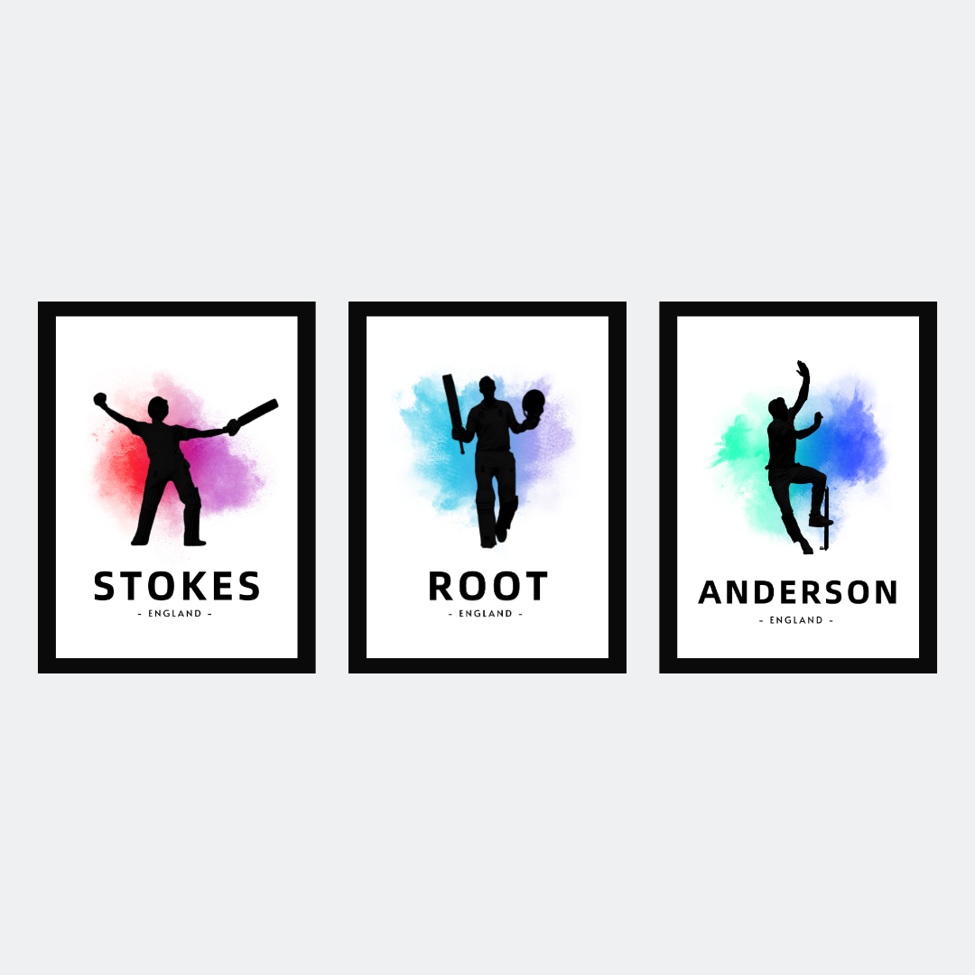 Cricket Legends Watercolour Splash Prints – Top Order | Cricket Prints ...