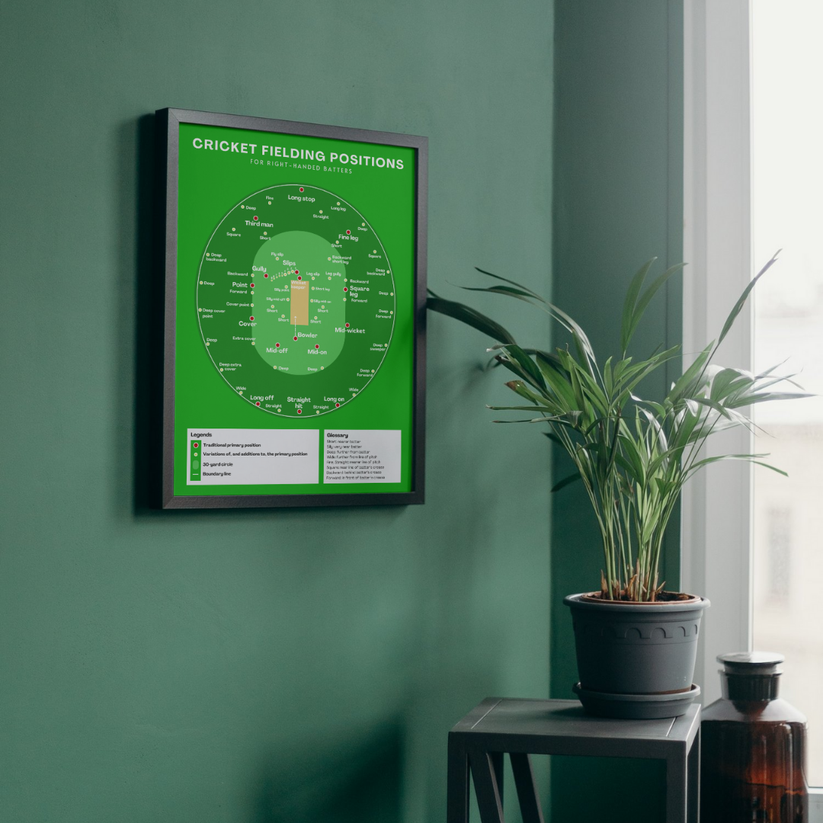 Cricket Fielding Positions Poster With Green Background – Top Order ...